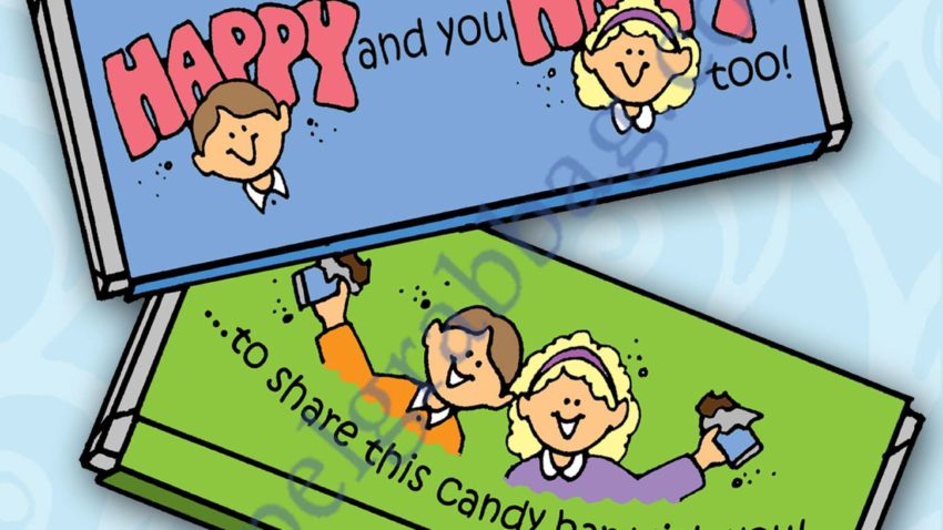 SERVICE - SHARING Activity: Happy to Share Treat (candy bar and gum ...