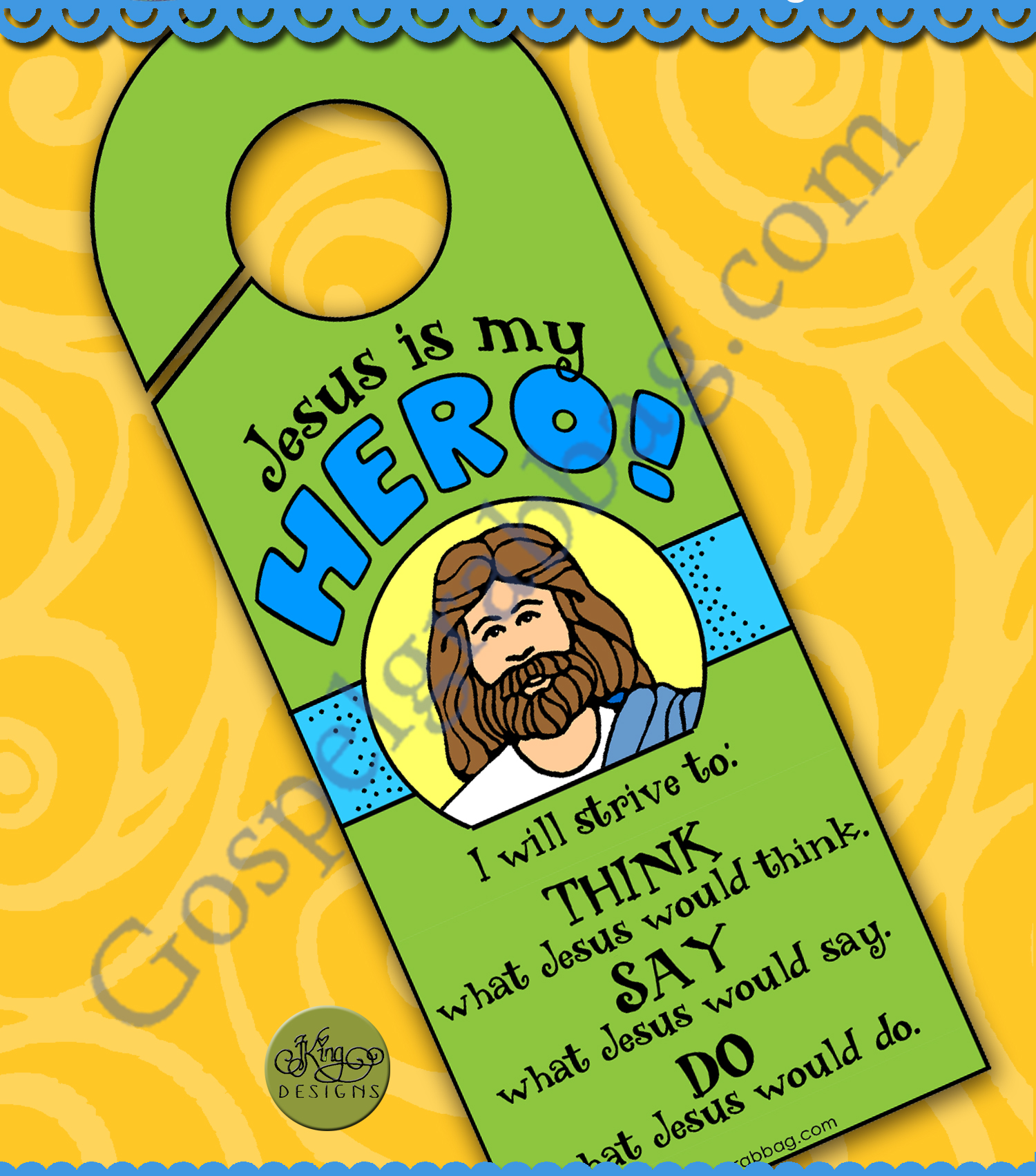 FOLLOW JESUS Activity: "Jesus is My Hero!" (doorknob sign) - I Can Be ...