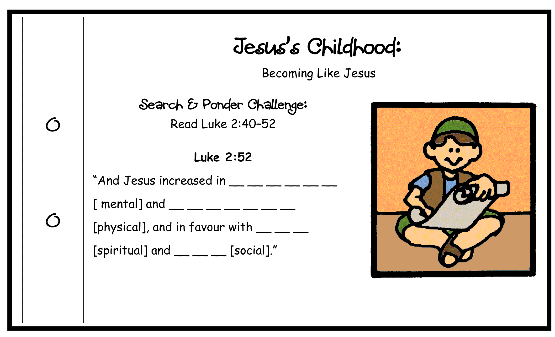 JESUS EXAMPLE Activity: I Can Grow Like Jesus - Luke 2:52 sticker ...