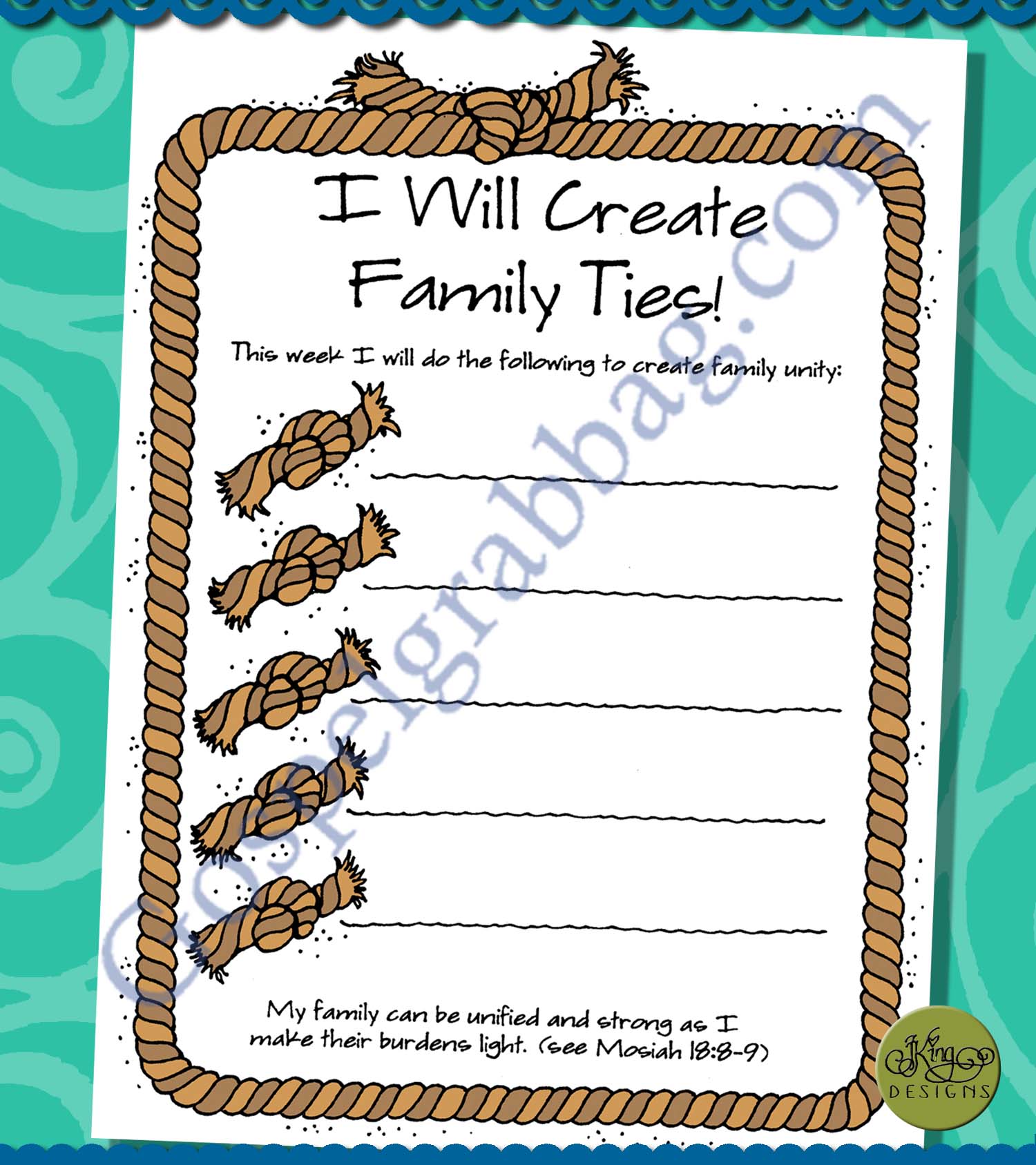 Family: LDS Lesson Activity - Create Family Ties unity checklist - "How ...