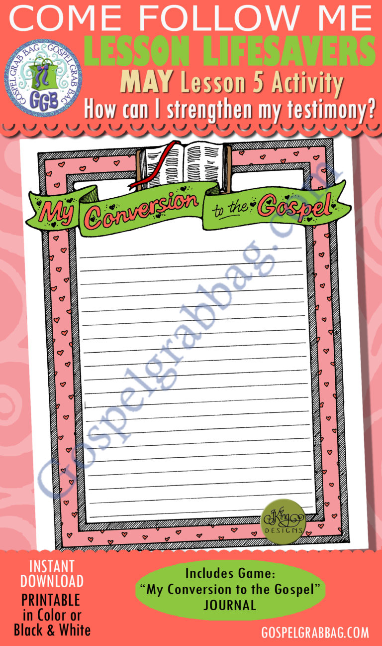 Testimony - Missionary: LDS Lesson Activity/Handout: My Conversion to ...