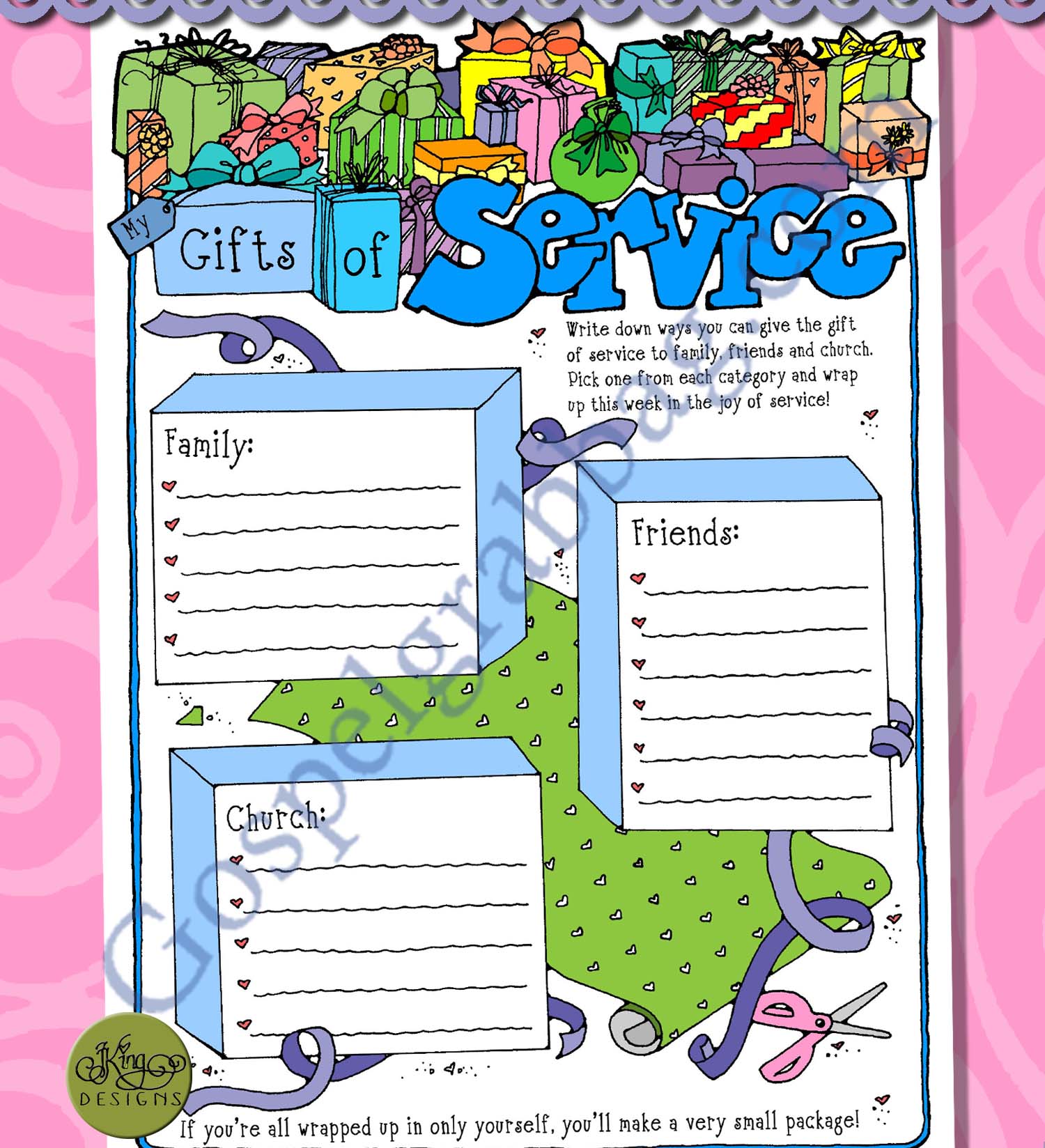 Activity: Gifts of Service planner - Come Follow Me: "How can I become ...