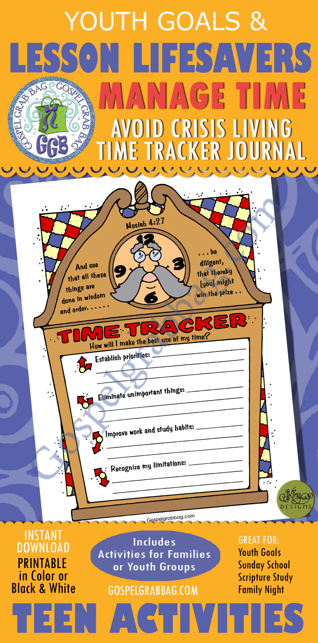 Work - Time Management: LDS Lesson Activity: Time Tracker Journal ...
