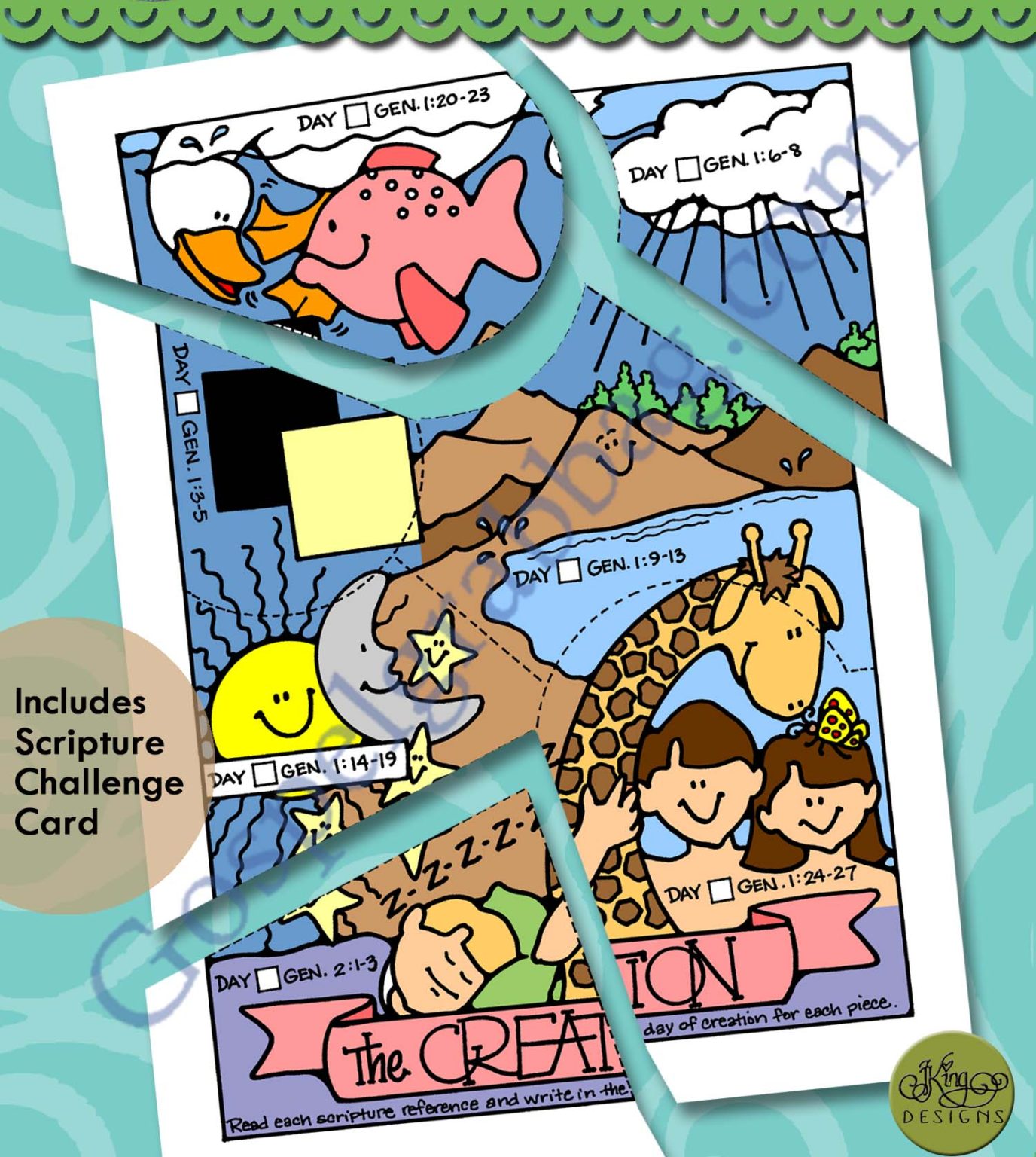 CREATION Activity: Days 1-7 Creation Scripture Puzzle - Come, Follow Me ...