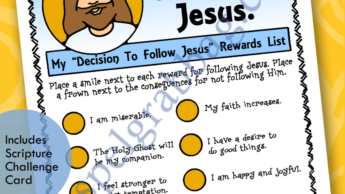 FOLLOW JESUS Activity: My Decisions to Follow Jesus REWARD LIST smile ...