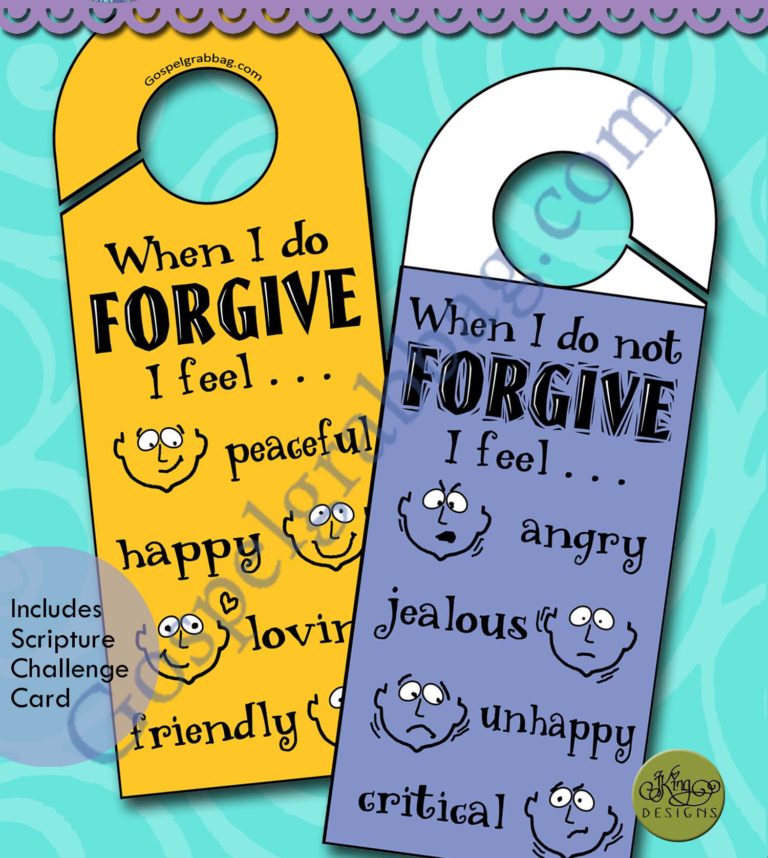 FORGIVENESS Activity: Feelings When I Do and Do Not Forgive (doorknob ...
