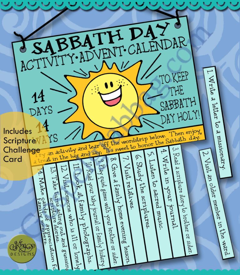 SABBATH: Sabbath Day Activity (Advent Calendar) Come Follow Me ...
