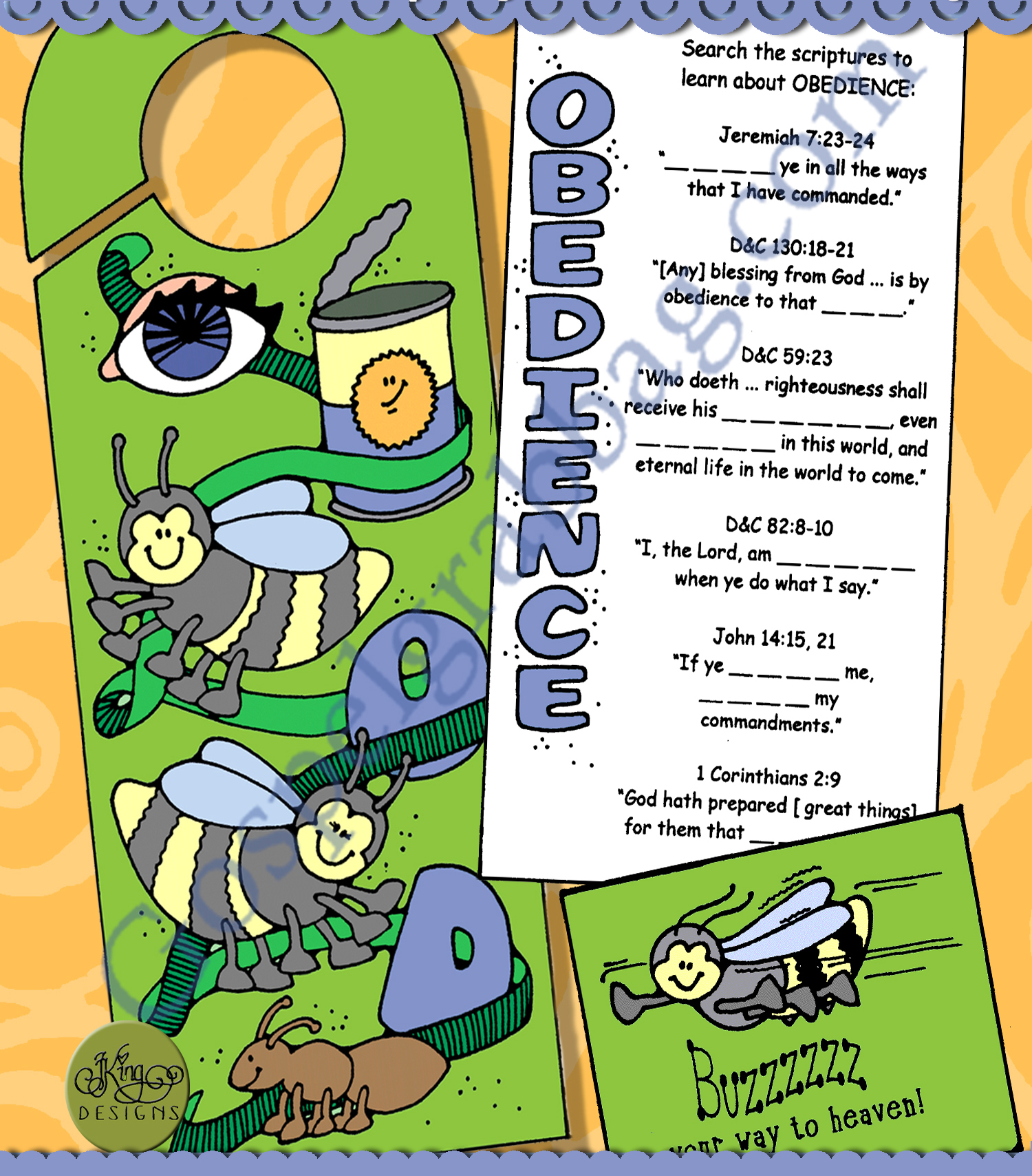 Obedience - Blessings: LDS Lesson Activity - I Can "Bee" O-bee-d-ant ...