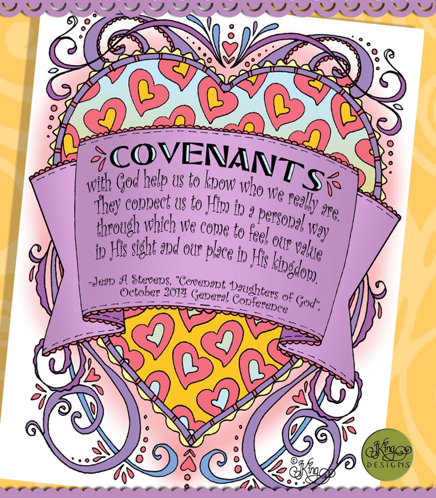 Covenants - LDS Activity: Color Quote "Covenants with God help us ...