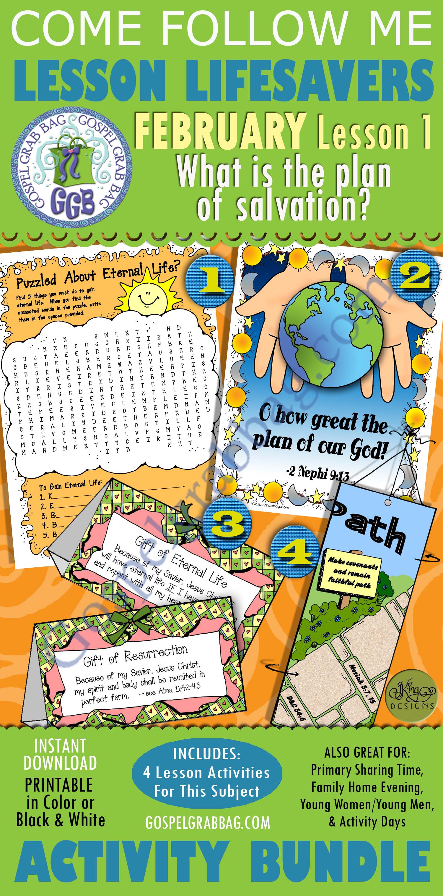Topic “The Plan of Salvation” Lessons 1-4 Activities & Handouts – Come ...