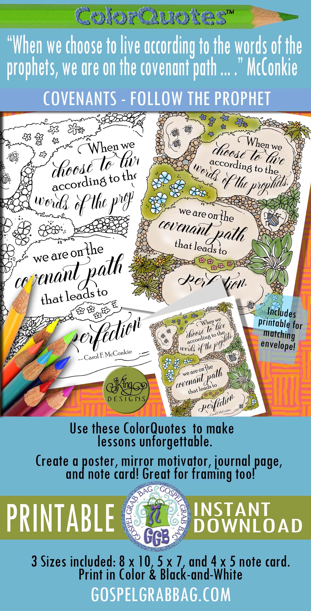 ColorQuote - Covenants, Follow the Prophet, Covenant Path - Gospel Grab Bag