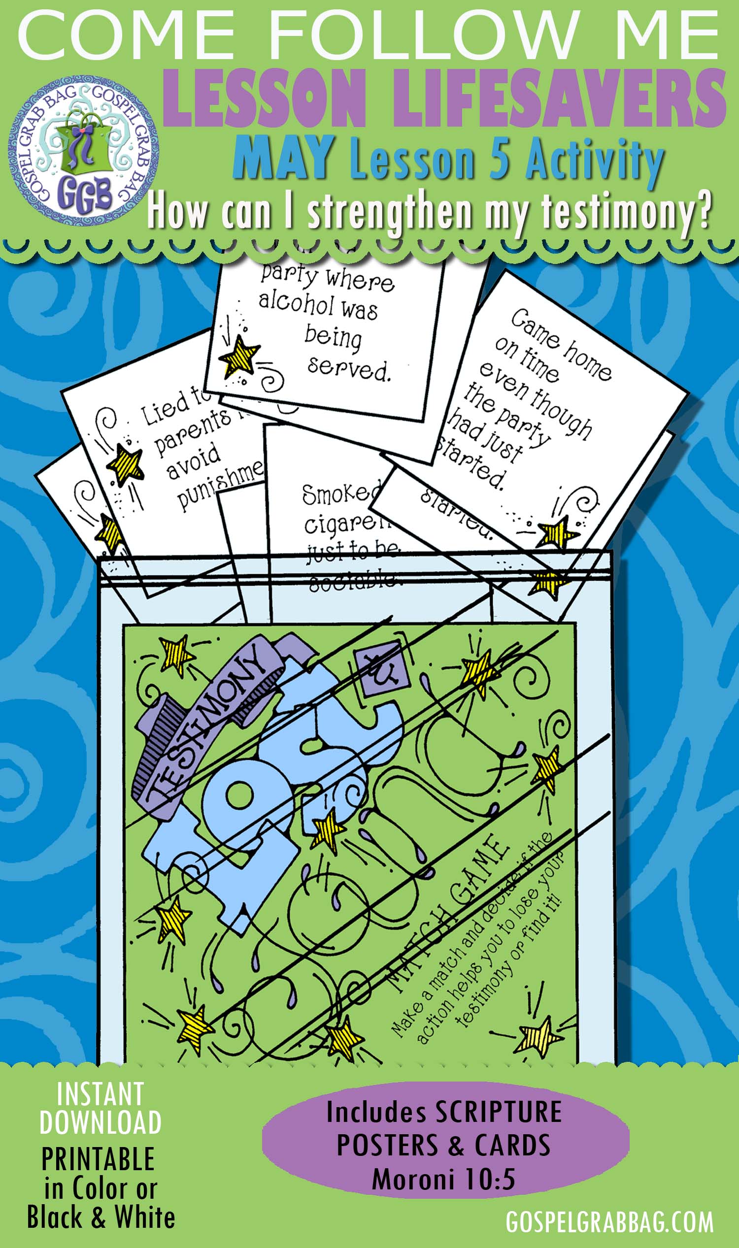 TESTIMONY: LDS Lesson Activity - Testimony Lost and Found Game ...