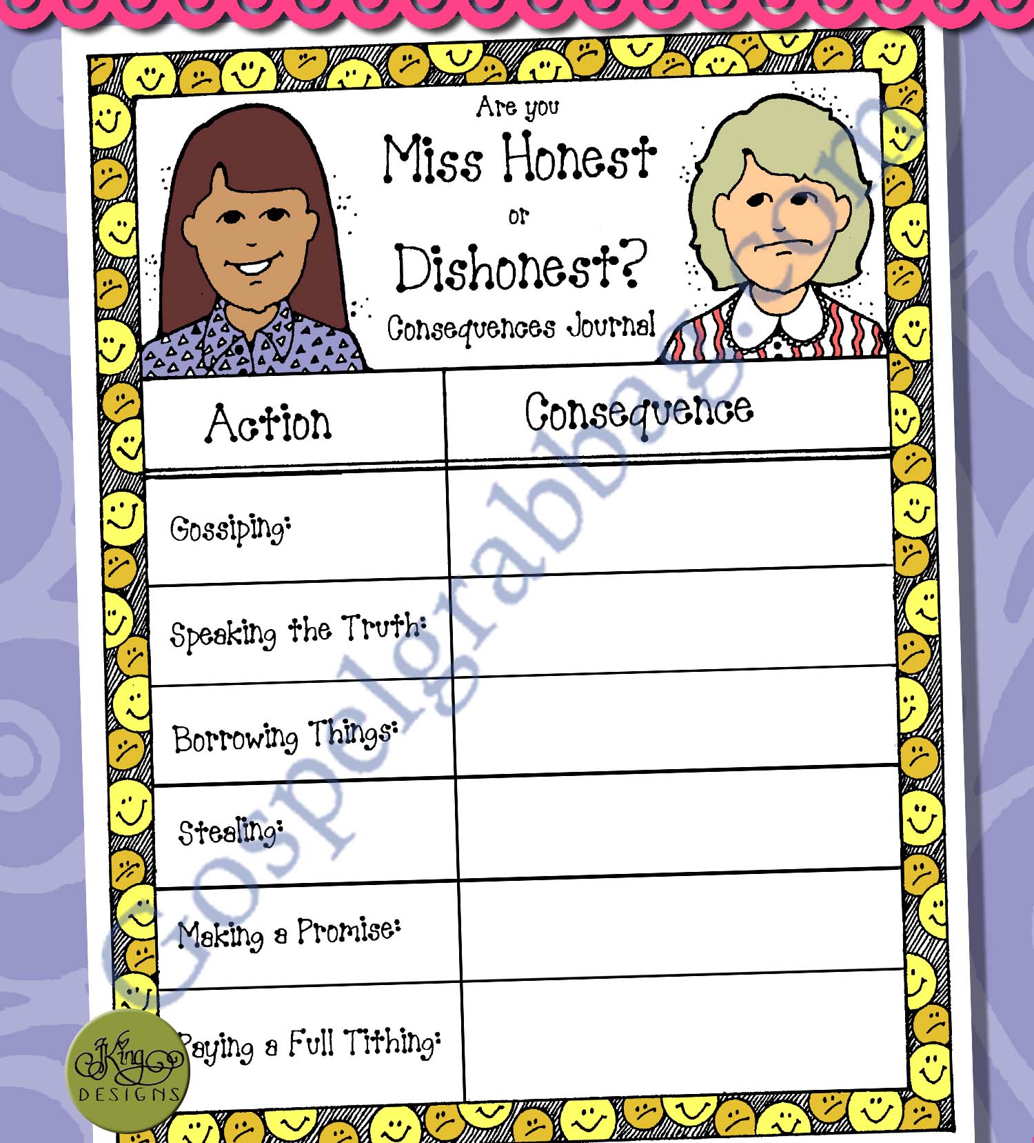 Commandments - Honesty: LDS Lesson Activity - Miss Honest or Dishonest ...