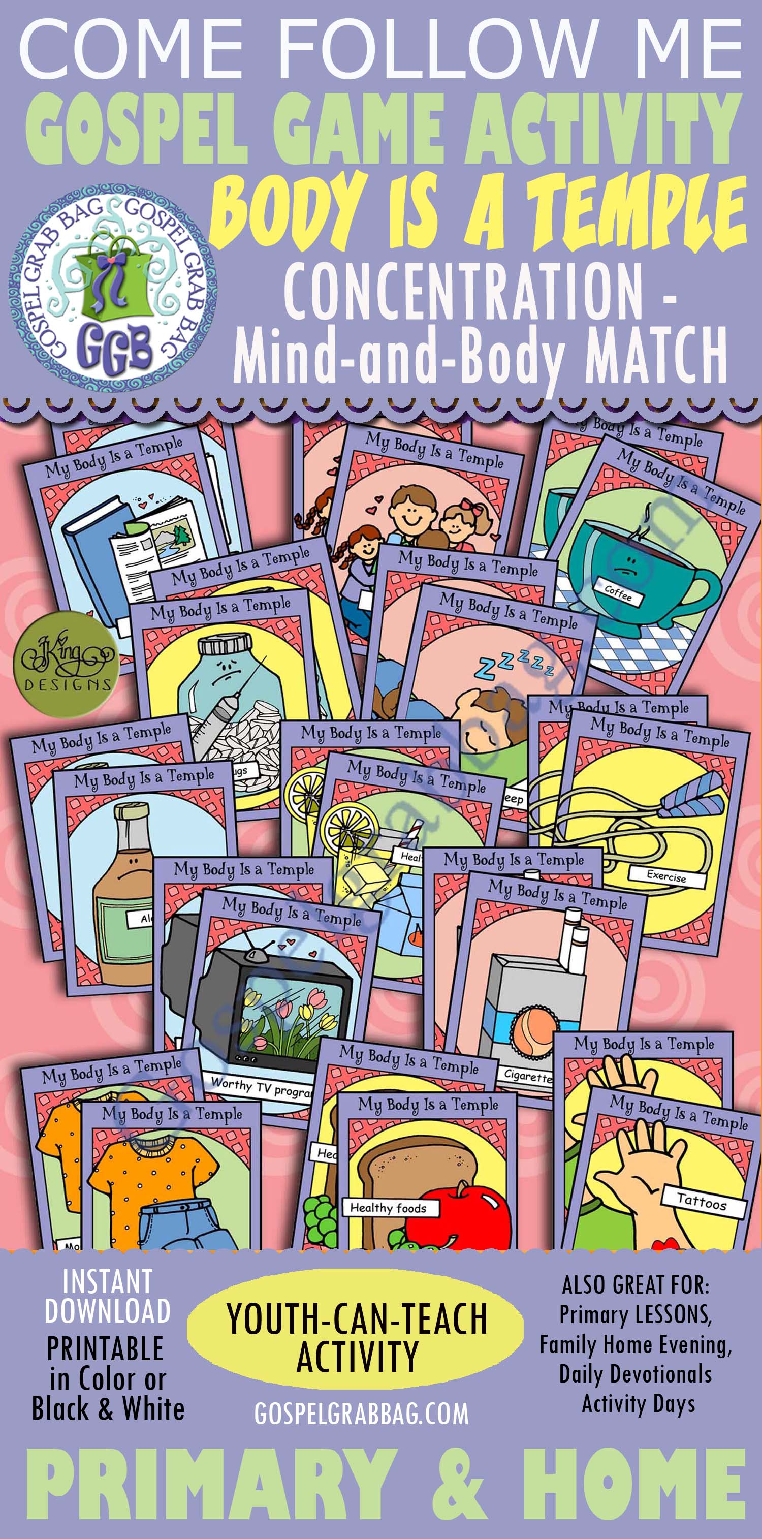 BODY IS A TEMPLE - LDS Activity: My Body Is a Temple Concentration (We ...