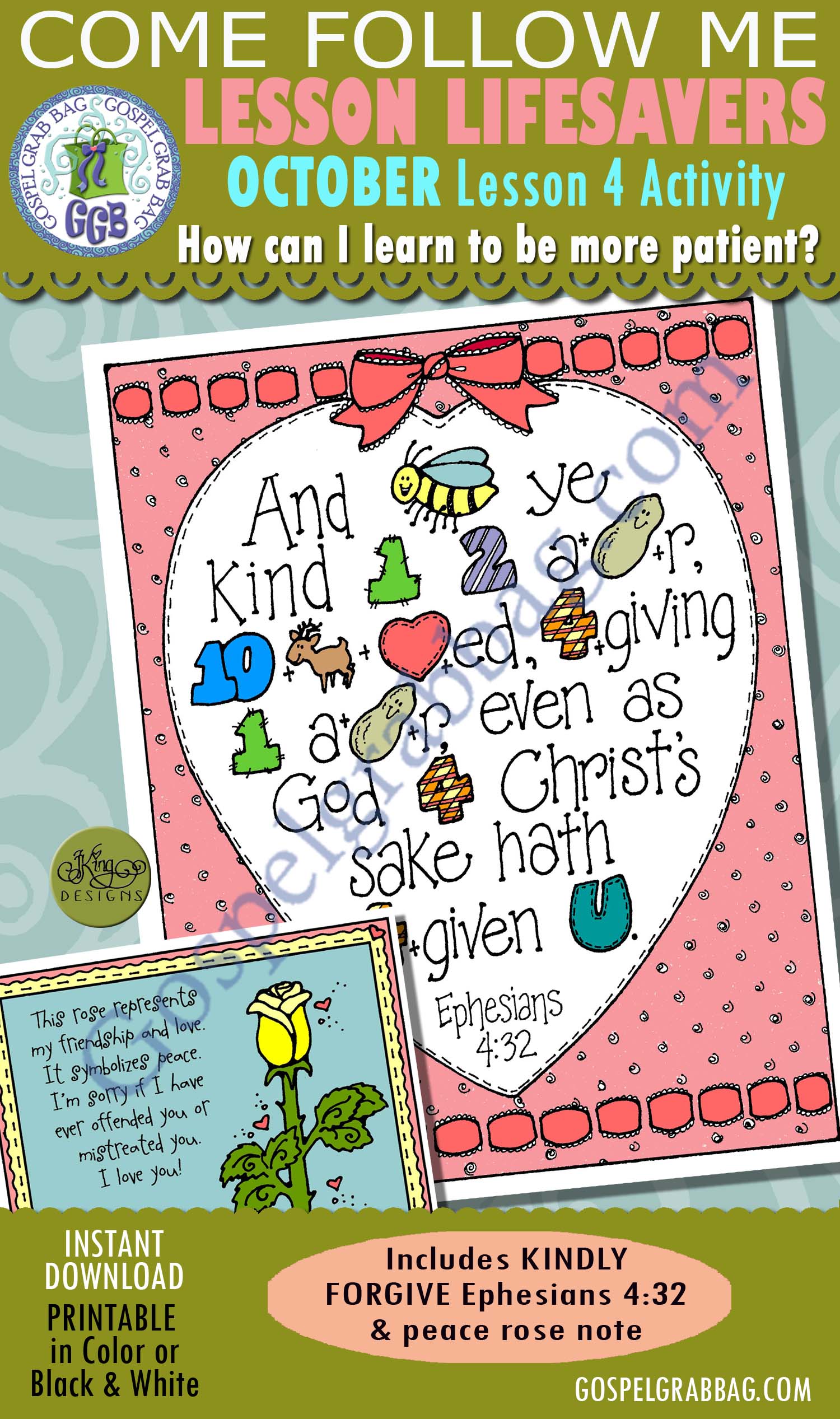Forgiveness - Kindness - Love LESSON LIFESAVERS Activity: Kindly ...