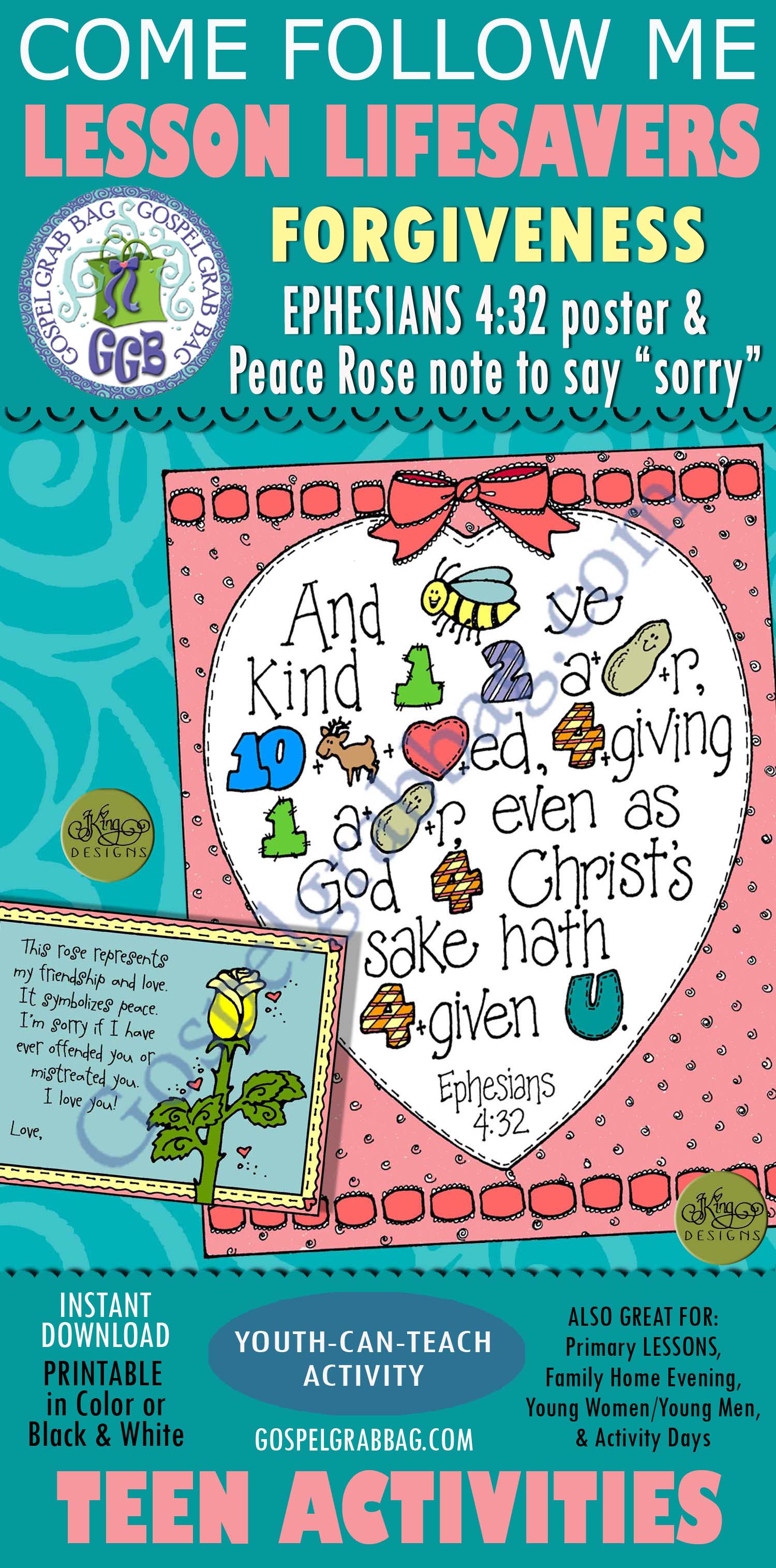 Forgiveness - Kindness - Love LESSON LIFESAVERS Activity: Kindly ...