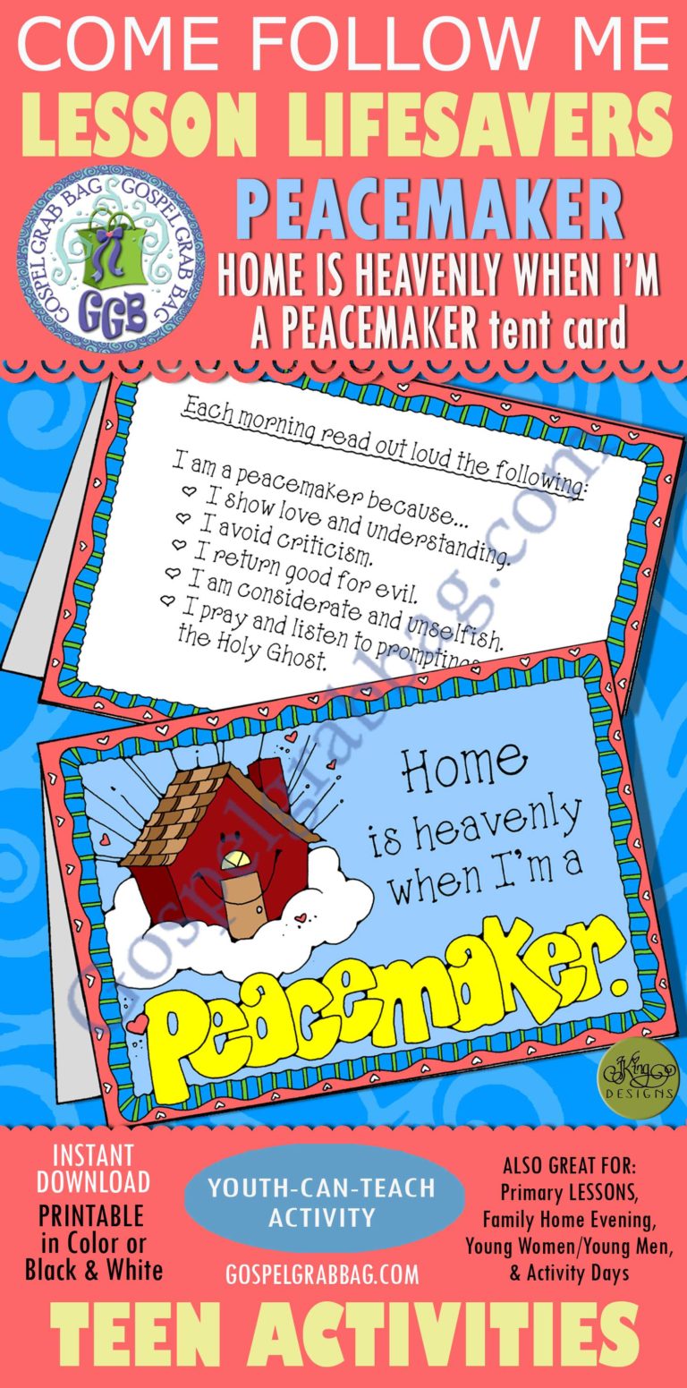 ACTIVITY: Home is Heavenly peacemaker tent card - Subjects: Christ ...