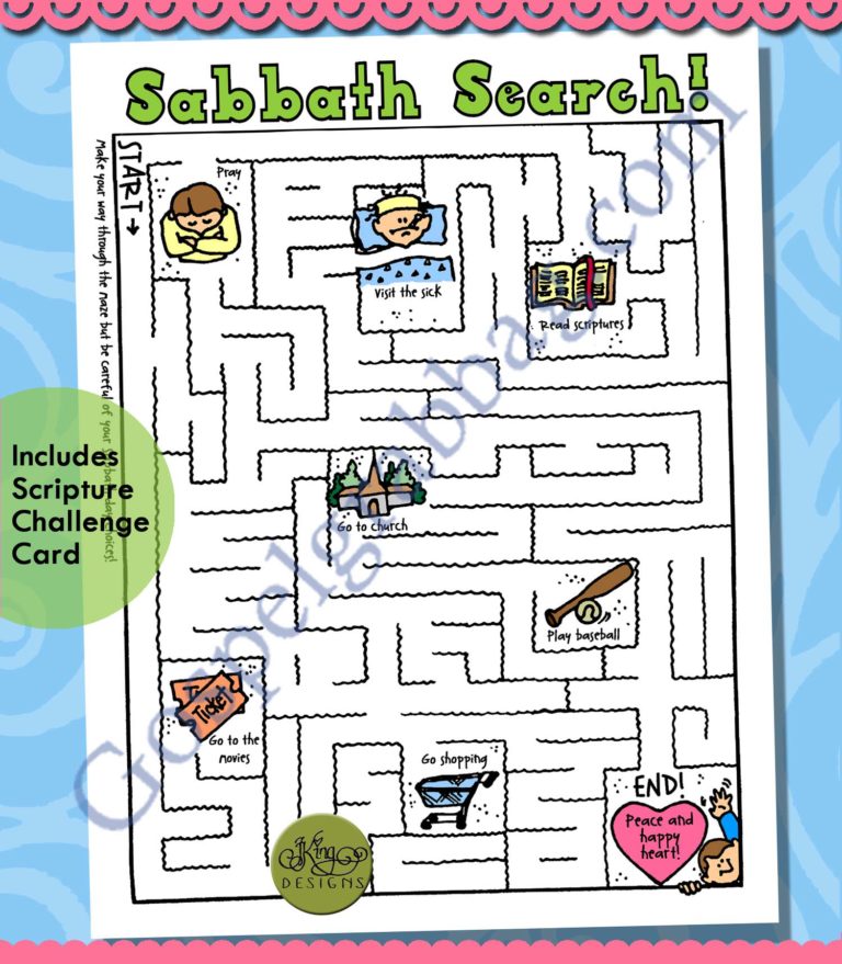 SABBATH Activity: Choosing Righteous Sabbath Activities - Sabbath ...