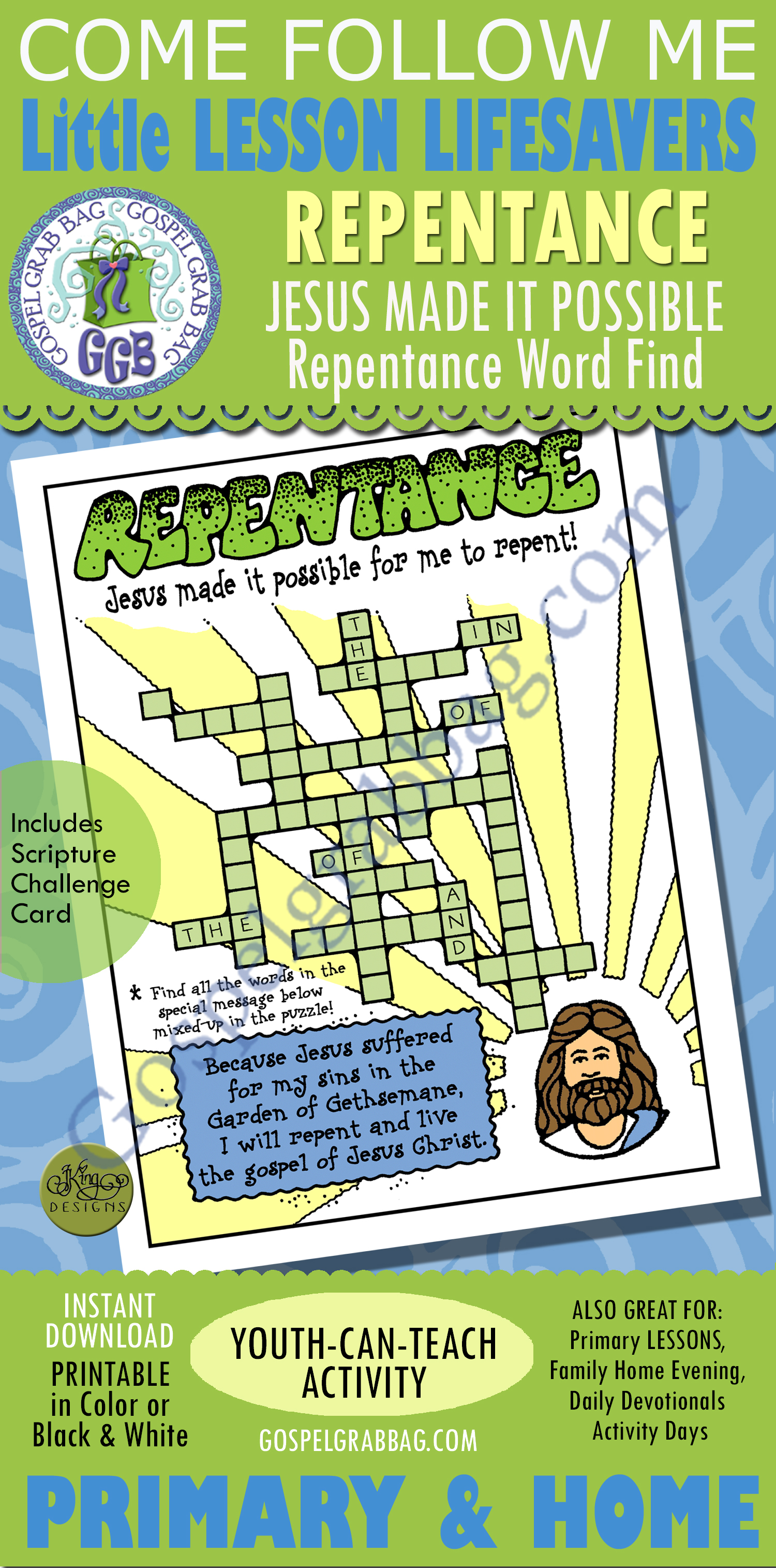 ATONEMENT - REPENTANCE Activity: Jesus made it possible for me to ...