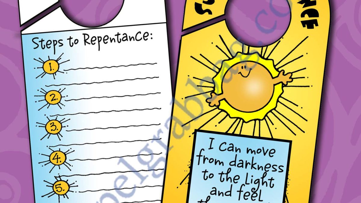 REPENTANCE Activity: Sunshine Repentance doorknob hanger - Gospel Grab Bag