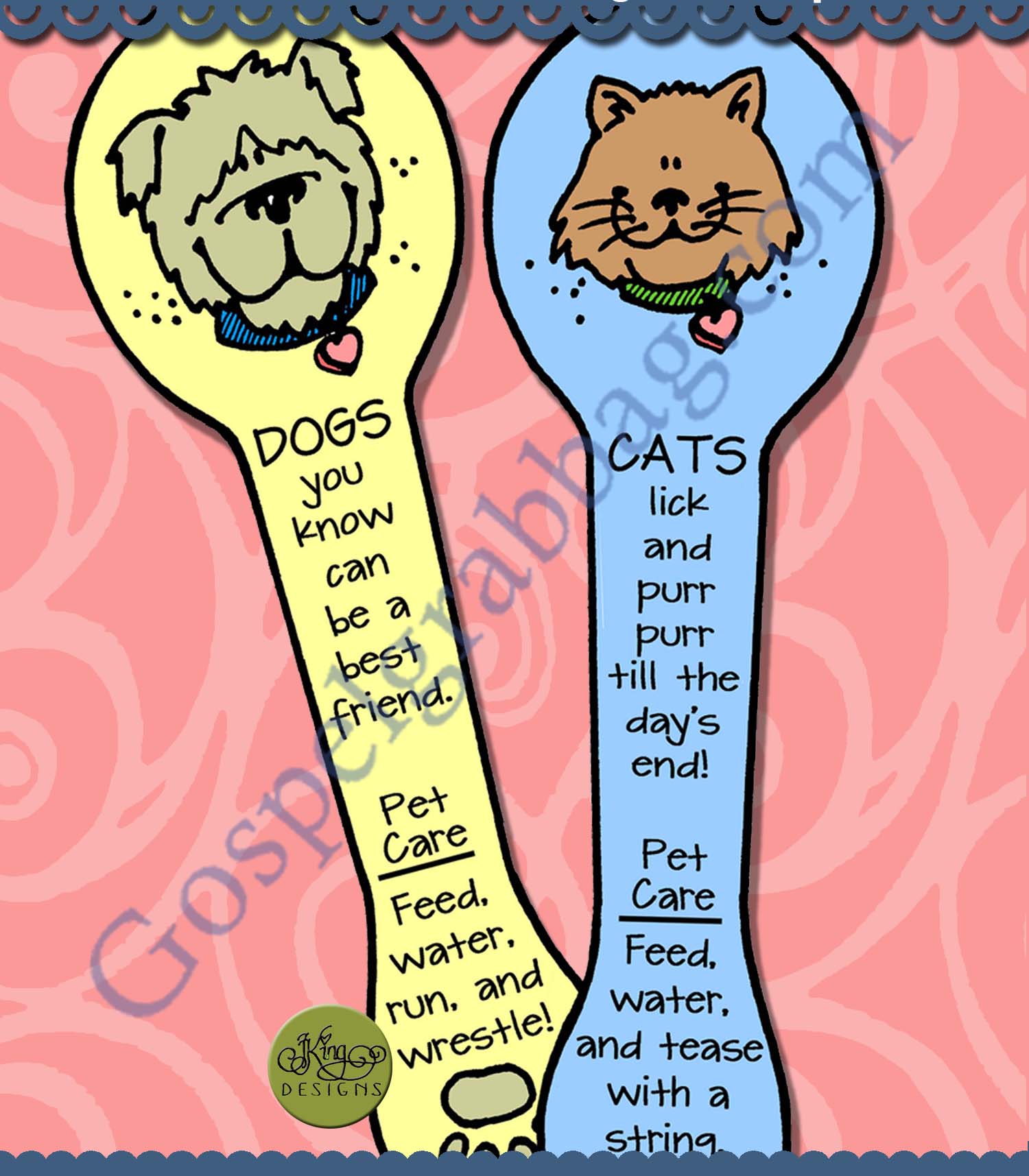 SERVICE - ANIMALS Activity: Serving Animals (cat and dog spoon) for ...