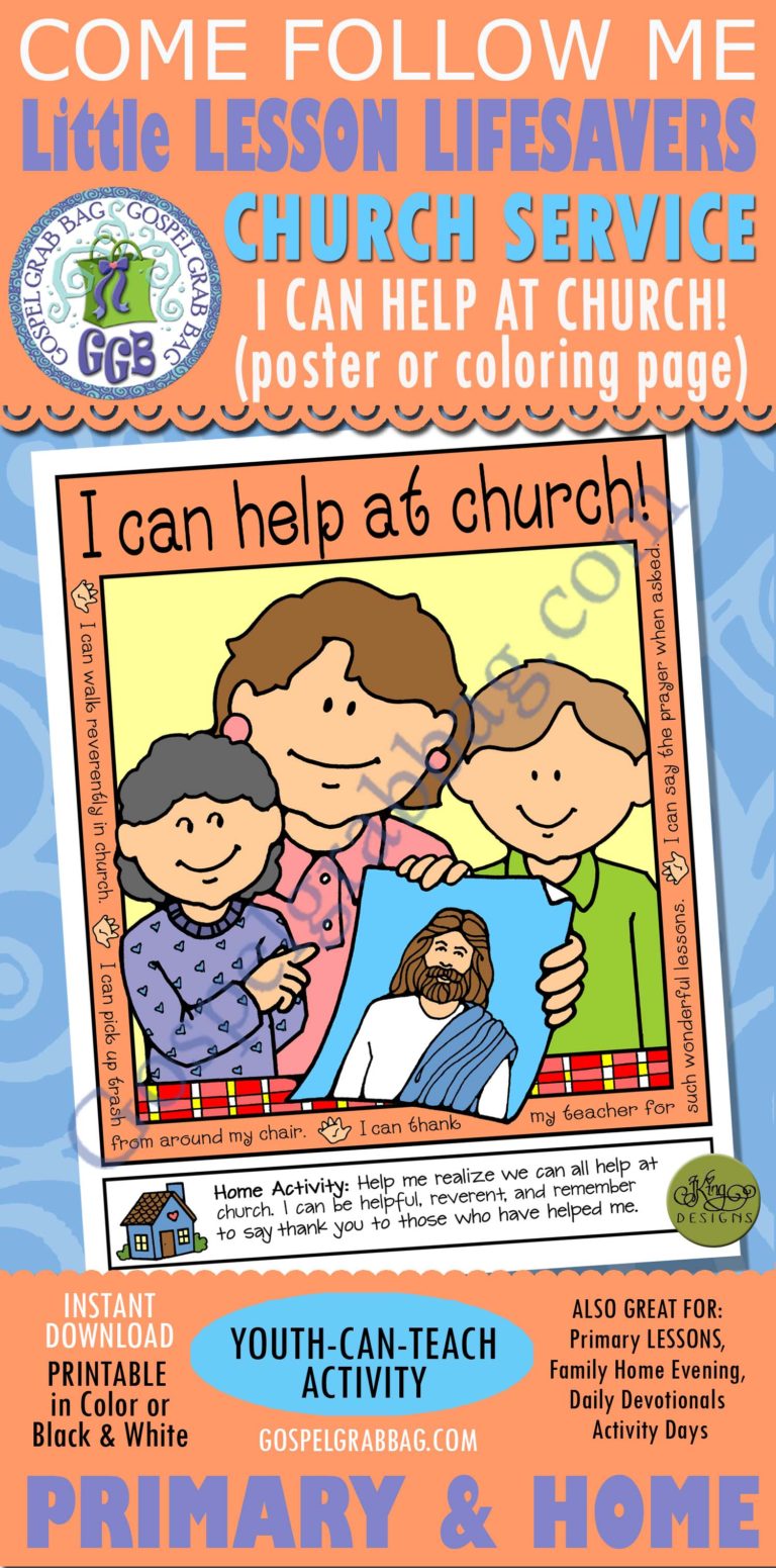 CHURCH SERVICE Activity: I can help at church! (poster or coloring page ...