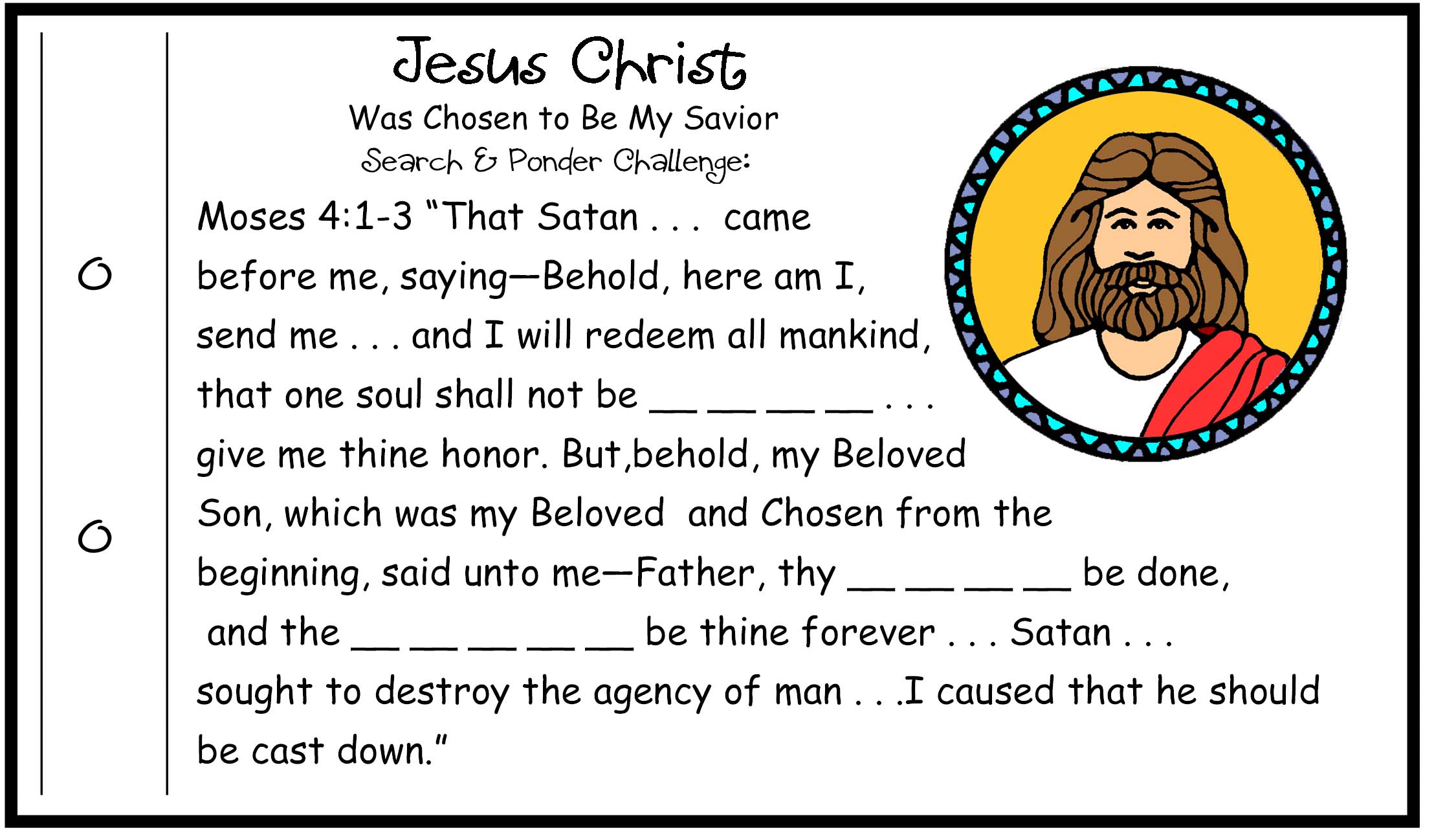 AGENCY Activity: Choices and Consequences Match Game - Jesus Christ Was ...