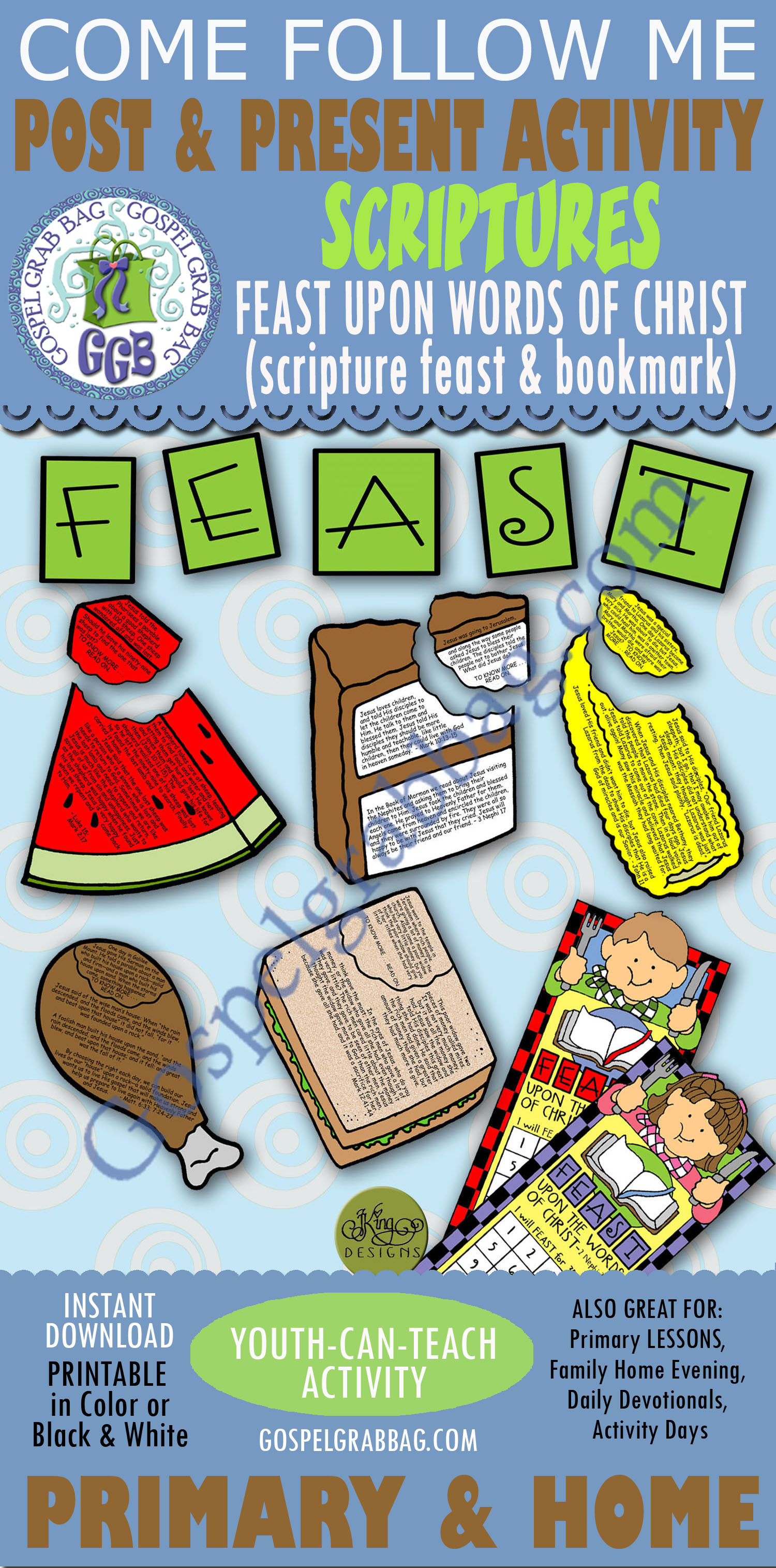 SCRIPTURES Activity: "Feast upon the Words of Christ" Post-and-Present (2 Nephi 32:3) with ...