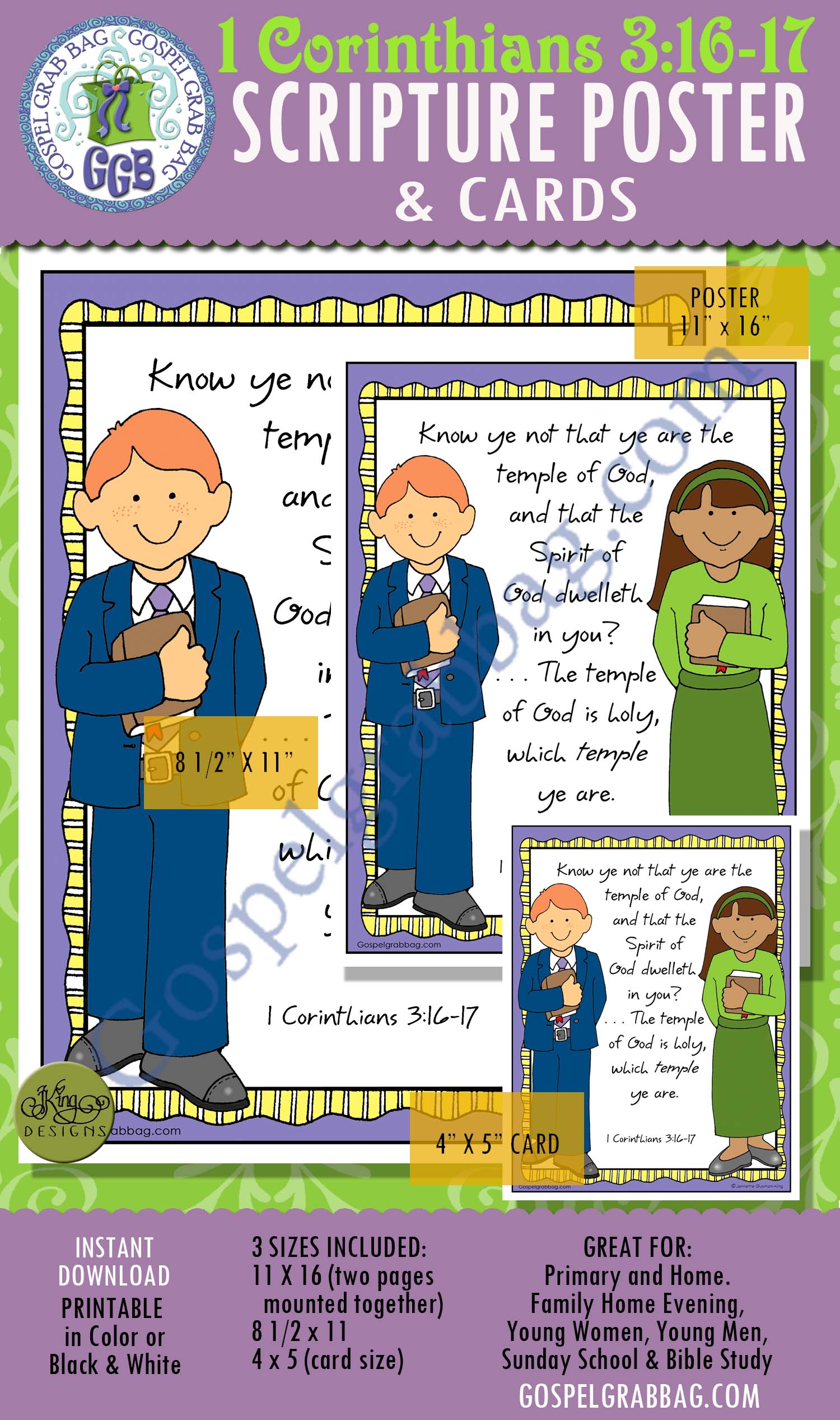 My Body is a Temple - Holy Ghost: Scripture Poster, 1 Corinthians 3:16 ...