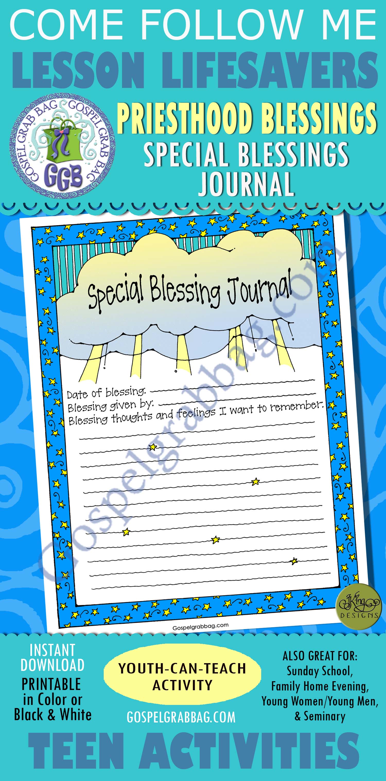PRIESTHOOD: LDS Lesson Activity – "Special Blessings" Journal, father's ...