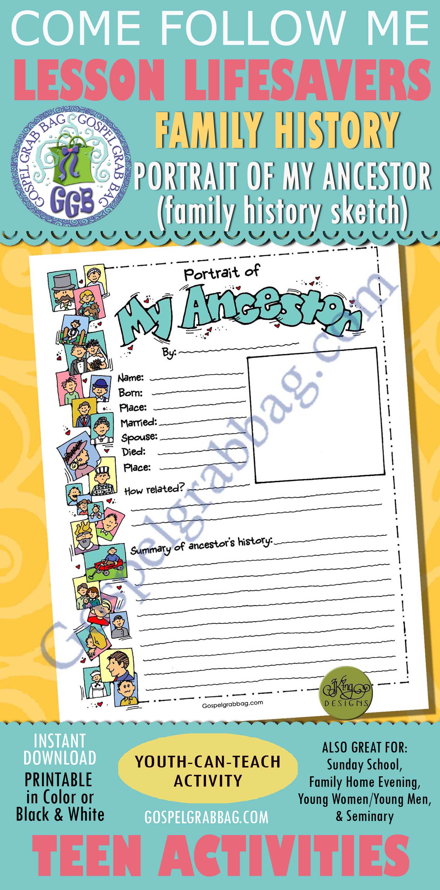 FAMILY HISTORY: Lesson Lifesavers Activity: Portrait of My Ancestor ...