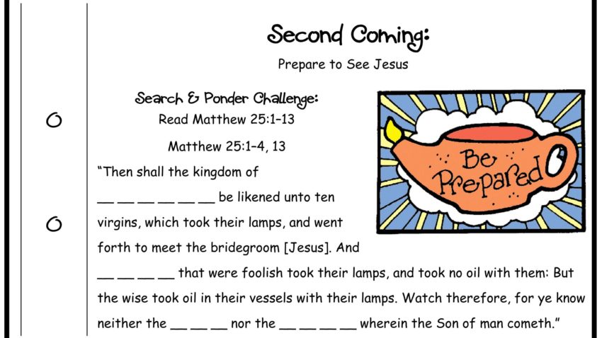 SCRIPTURE CHALLENGE Card Matthew 25:1-4, 13 - Gospel Grab Bag