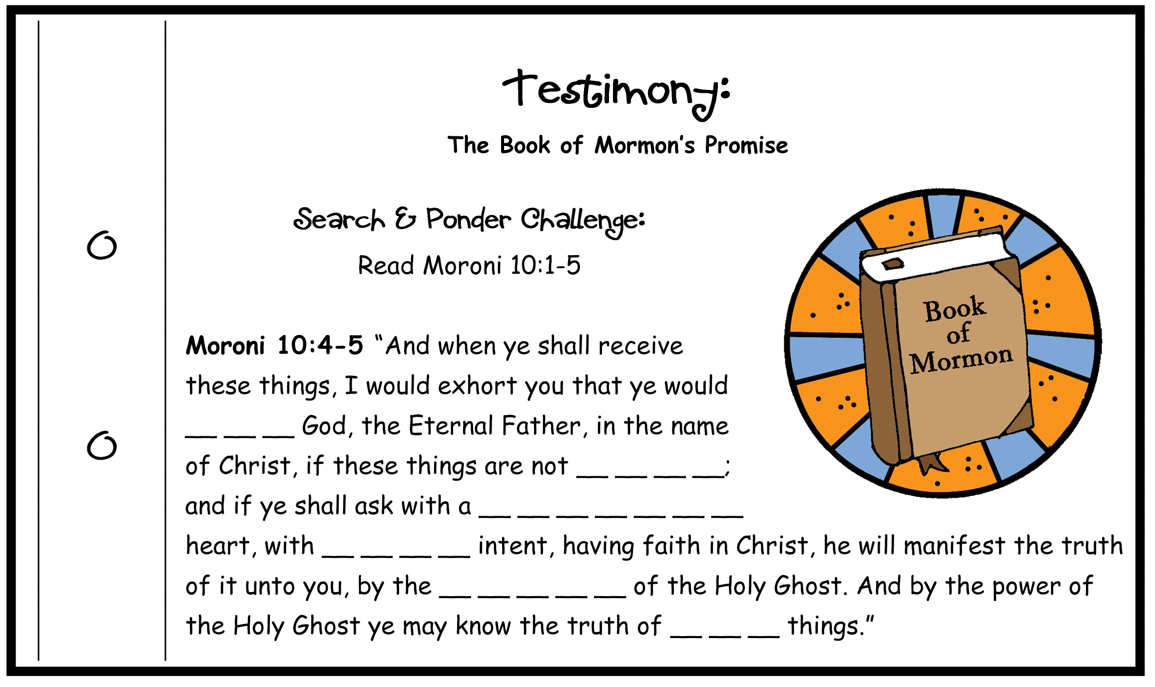 Moroni 10:1-5 Book of Mormon's Promise - Gospel Grab Bag