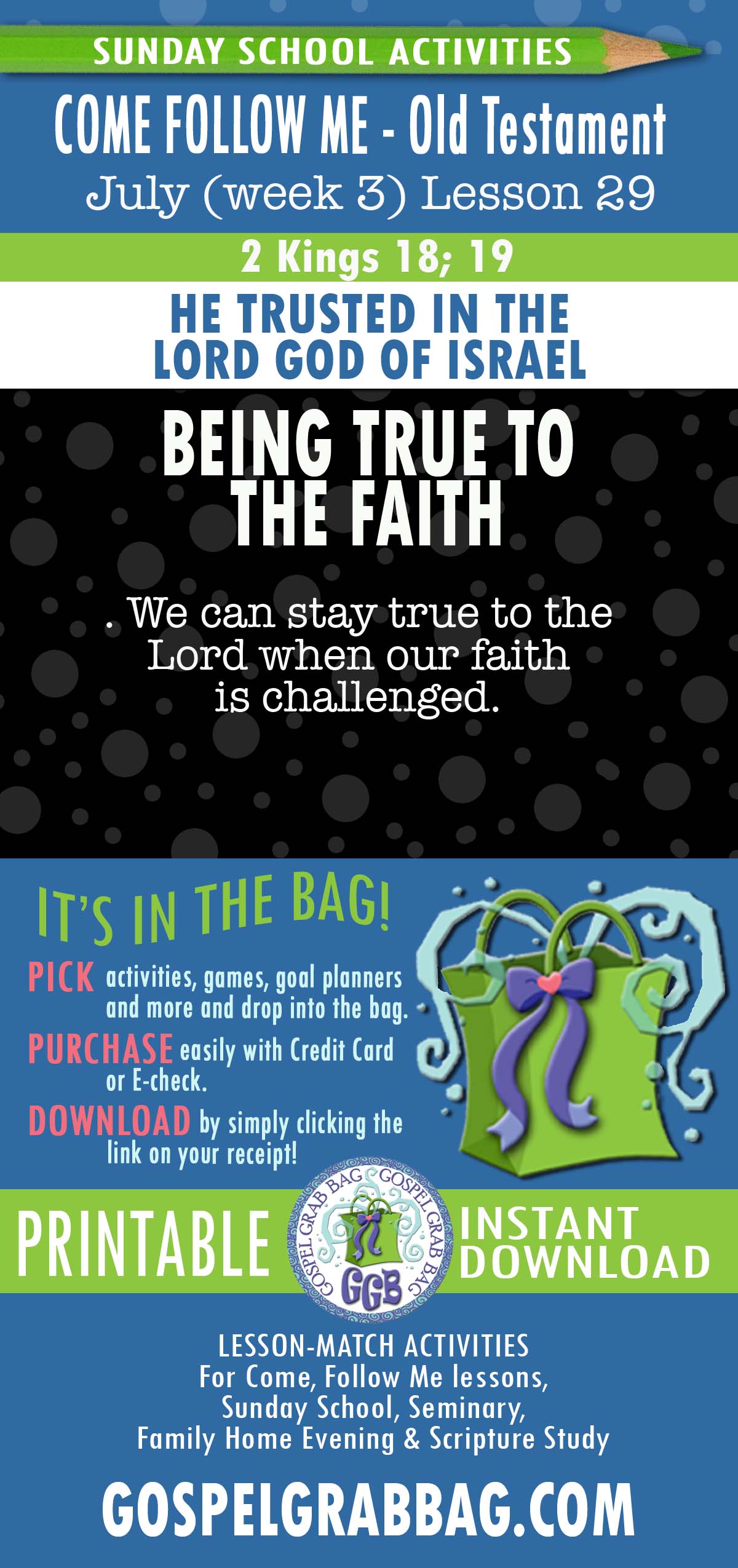 Activities for 2 Kings 18:28–36; 19:1–7, 14–19 We can stay true to the ...