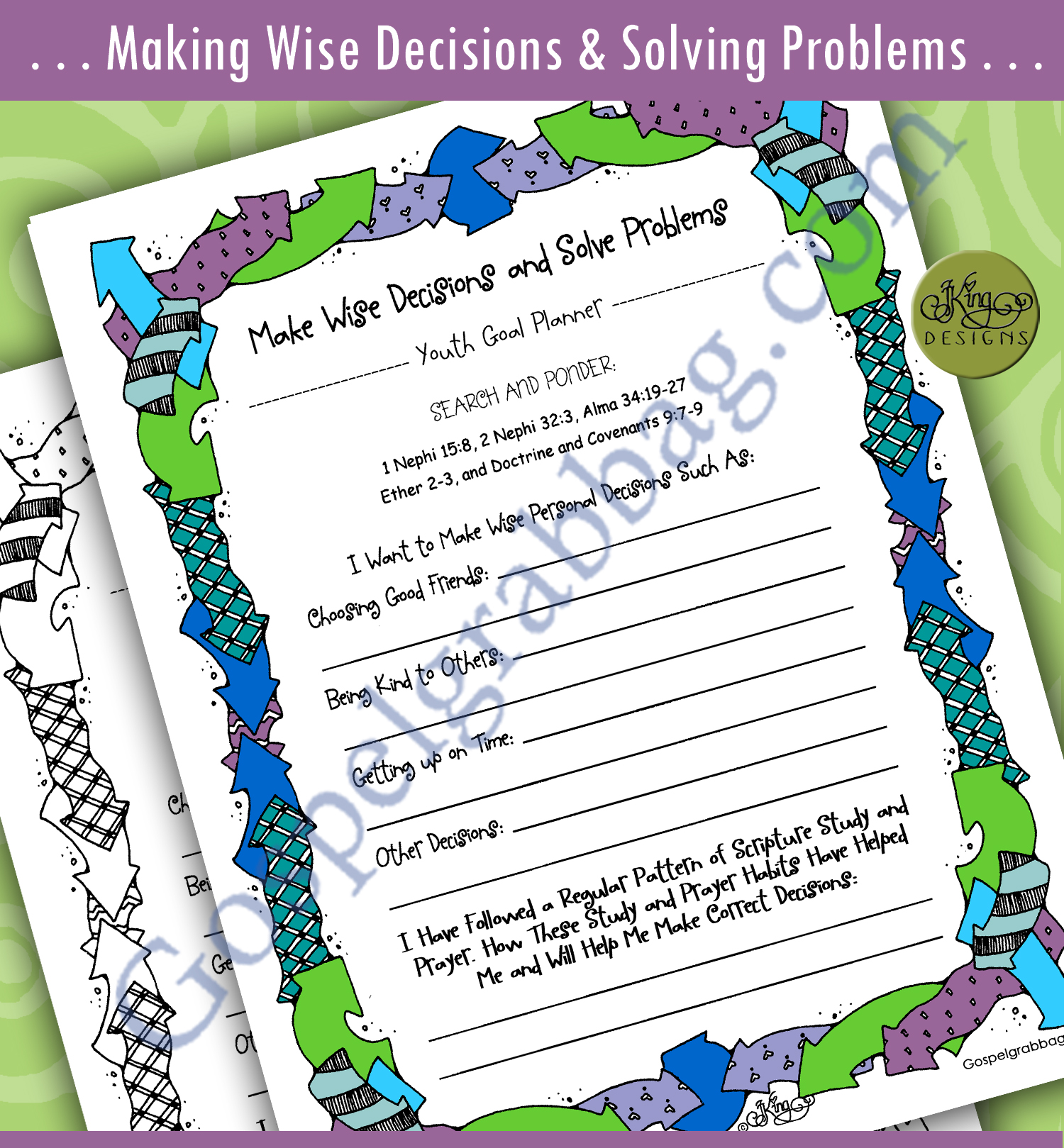 YOUTH GOAL PLANNER – “Making Wise Decisions and Solve Problems” – great ...